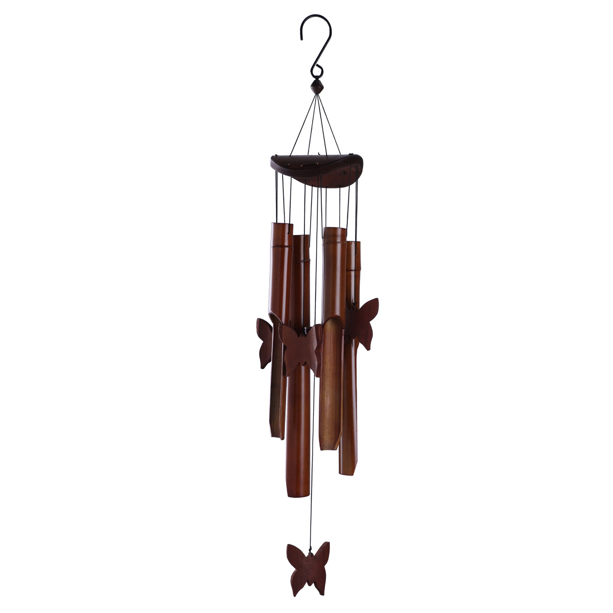 31in brown bamboo butterfly pipe wind chimes - Buy 31in pipe wind ...